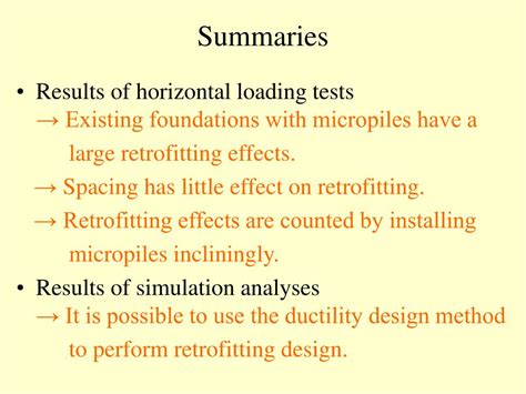 Ppt Horizontal Loading Tests On Model Foundations Retrofitted By Micropiles Powerpoint