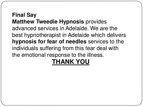 How To Utilise Hypnosis For Fear Of Needlespptx