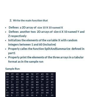 Solved Write A Function Named Splitandsummarize That Chegg