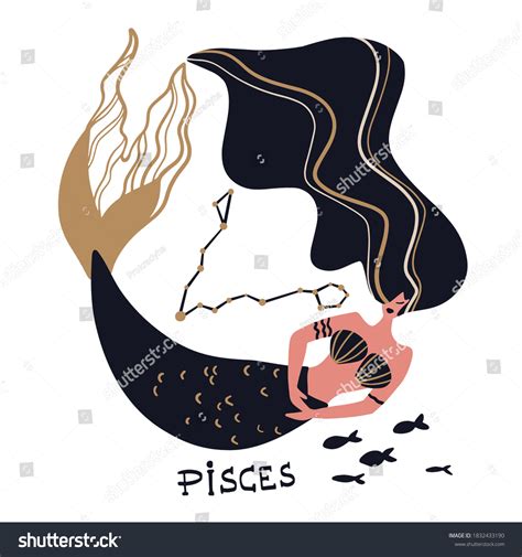 Zodiac Signs Pisces Vector Illustration Zodiac Stock Vector Royalty Free Shutterstock