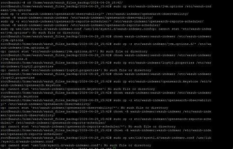 backup and restore error in wazuh missing directories and files