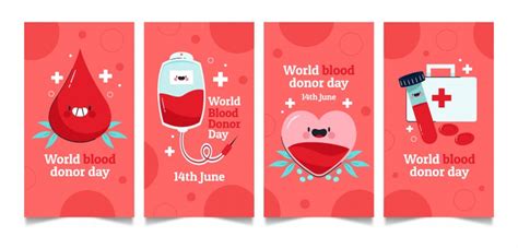دانلود وکتور مجموعه استوری‌های اینستاگرام روز جهانی اهدای خون دانلود رایگان فایل لایه باز، Psd