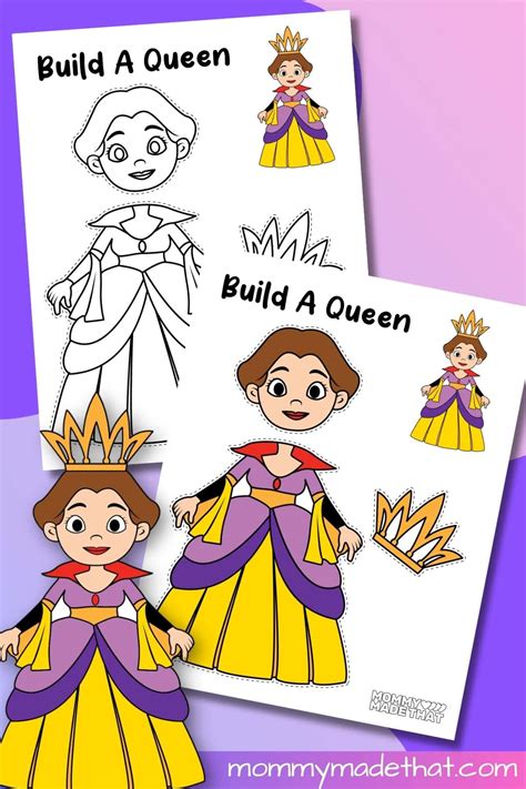 Build A Queen Craft Free Printable Cut And Paste