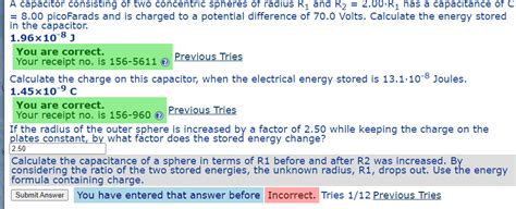 Solved Calculate The Capacitance Of A Sphere In Terms Of R1