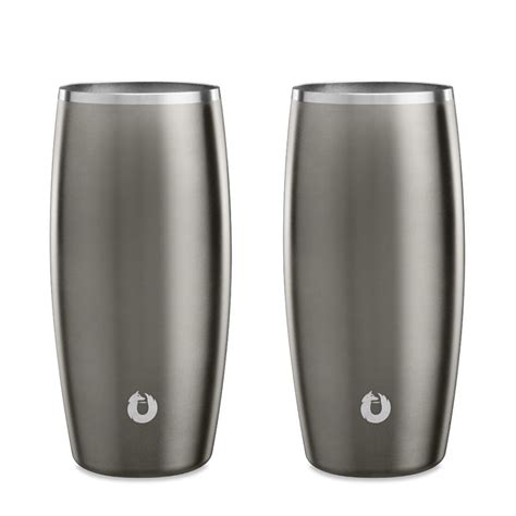 Stainless Steel Beer Glass Set Set Of 2 Olive Grey Fizzit