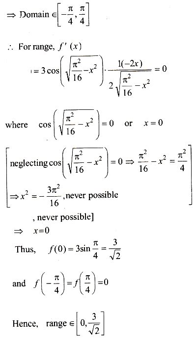 The Values Of Fx 3sin√π216 X2 Lie In The Interval