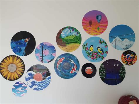 Hand Painted Vinyl Record Art Etsy