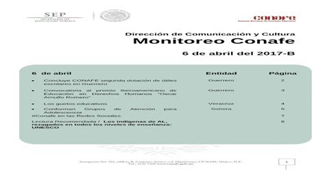 Dirección De Comunicación Y Cultura Monitoreo Conafe El Portal único