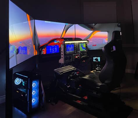 Home Cockpit With 3 Displays And Mockup Cabin Advice Home Cockpit Builders Microsoft