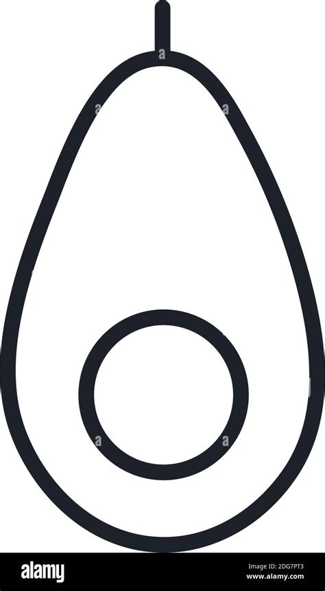 Avocado Icon Thin Line Modern Minimalistic Design Vector Linear Icon
