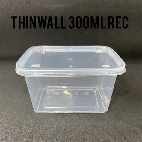Jual Thinwall 300ml Kotak Makan Wadah Kotak Plastik REC Rectangle