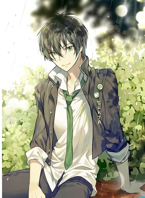 Anime Girl Black Hair Green Eyes Spefashion