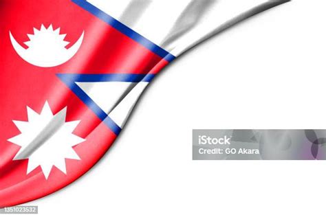 네팔 국기 3d 일러스트레이션 텍스트에 대한 흰색 배경 공간이 있습니다 클로즈업 보기 네팔 국기에 대한 스톡 사진 및 기타 이미지 Istock