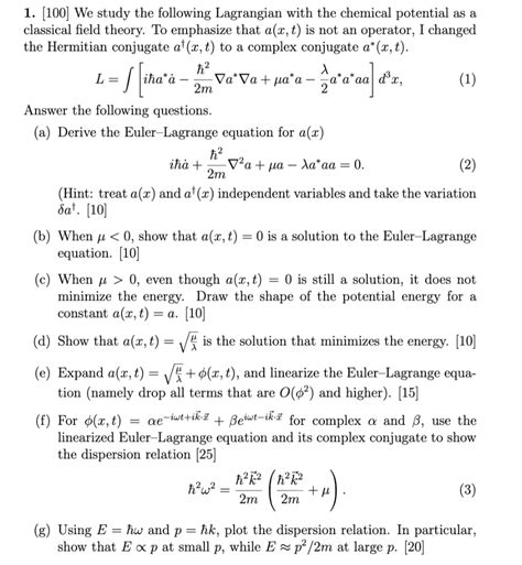 We Study The Following Lagrangian With The Chegg