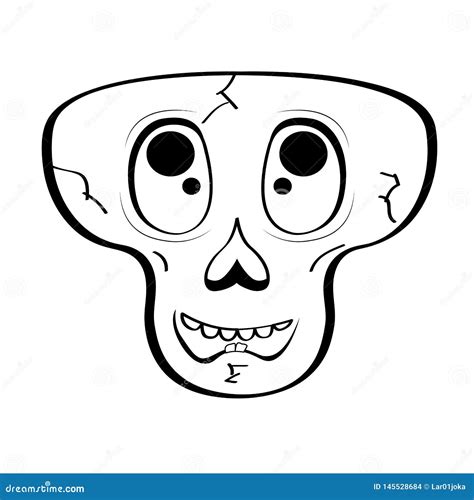 Happy Head Skull Cartoon Stock Vector Illustration Of Head 145528684