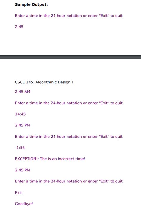 Solved Timeformatexceptionjava Write A Java Class Called
