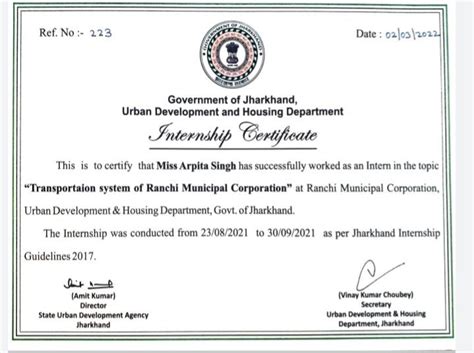 arpita singh on linkedin opportunity internship jharkhandinternship