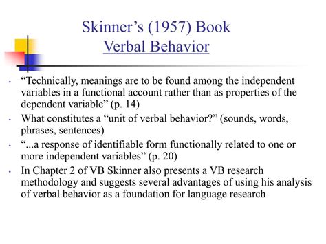 Ppt B F Skinners Analysis Of Verbal Behavior Powerpoint