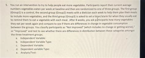 Solved Options For Iv Dv Dichotomous Continuous Ordinal