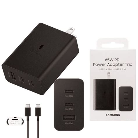 65w Samsung Ukus Pin Pd Power Adapter Trio Usb C X 2 Ports Usb A Port