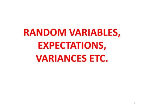 Ppt Random Variables Expectations Variances Etc Powerpoint Presentation Id9445187