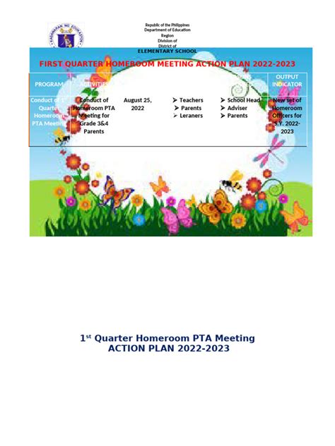 Action Plan Pta Meeting Pdf