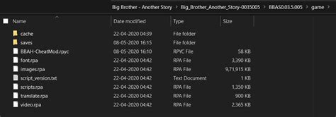 Mod Cheat Mod Ren Py Completed Big Brother Another Story Cheat Mod V