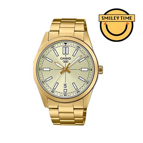 Casio ของแท้ ประกันศูนย์ นาฬิกาคาสิโอผู้ชาย Mtp Vd02 รุ่น Mtp Vd02d Mtp Vd02g Smileytime