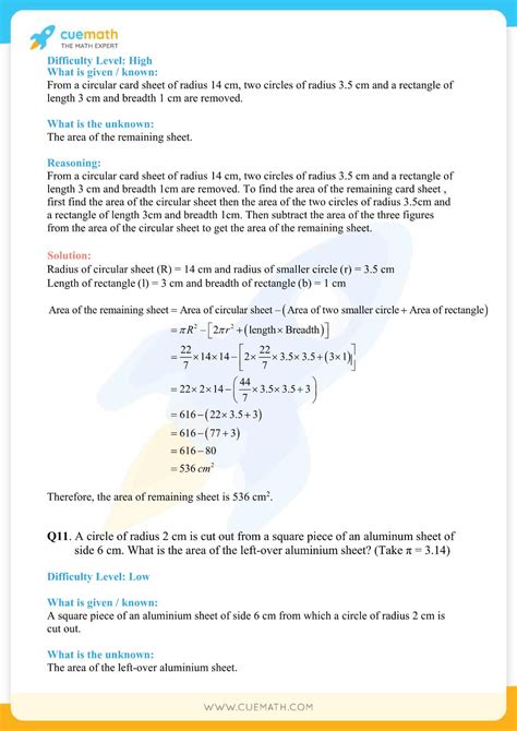 NCERT Solutions Class Maths Chapter Exercise Perimeter And Area