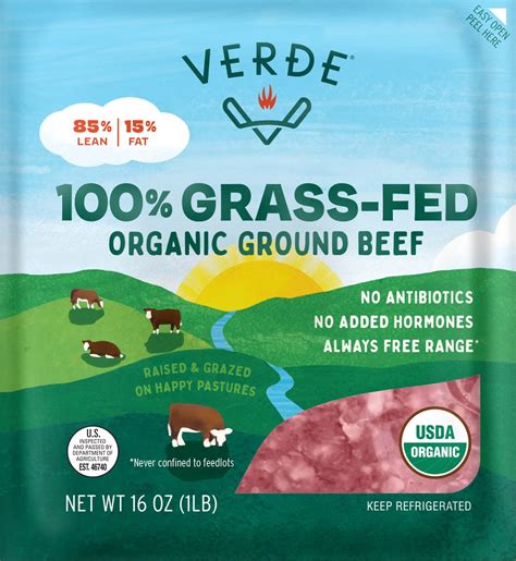 Verde Farms Ground Beef 85 Lean15 Fat Organic Grass