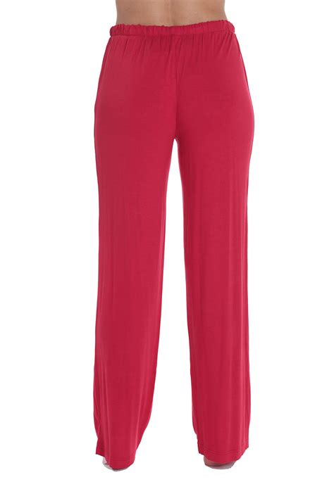 Followme Ultra Soft Solid Stretch Jersey Pajama Pants For Women Red