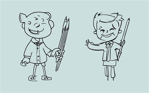 Persona Vettoriale In Bianco E Nero In Classe Clipart Istruzione