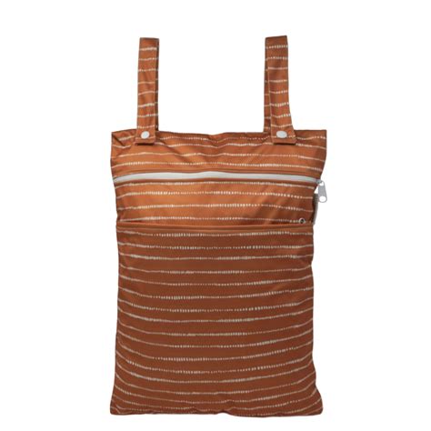 Out And About Double Pocket Nappy Wet Bag Dune Tan With White