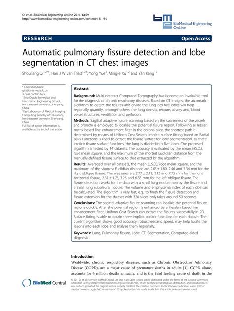 solution automatic pulmonary fissure detection and lobe segmentation