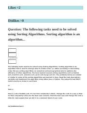Following Tasks Need Solved Using Sorting Algorithms Sorting Html