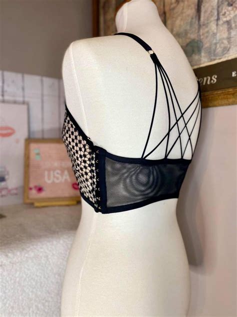Starburst Quarter Cup Bra Black Womens Fashion Undergarments