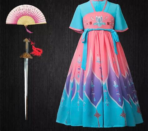 Mulan Inspired Dress Halloween Hua Mulan Costume Embroidered Etsy