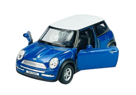 WELLY MINI COOPER NIEBIESKI Z BIAŁYM DACHEM SAMOCHÓD NOWY METALOWY MODEL Welly Sklep