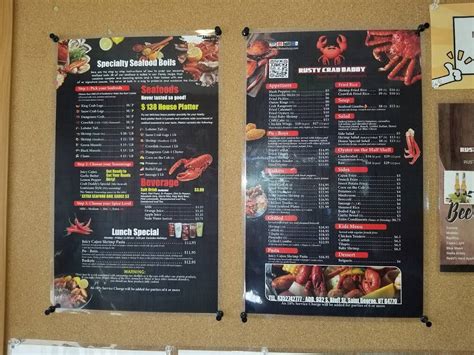 Menu At Rusty Crab Daddy Restaurant St George