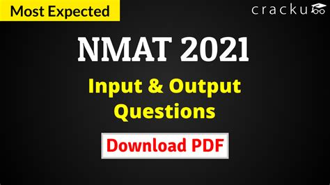 Input Output Questions For Nmat Cracku