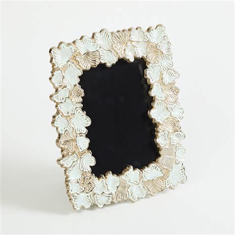 Modern Luxe White Textured Glass Photo Frame Home Centre Sector 32