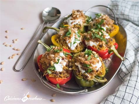 Poivrons farcis à la viande haché et au riz Cuisinons En Couleurs