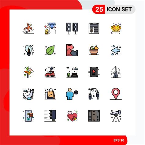 25 Universal Filled Line Flat Colors Set For Web And Mobile Applications Document Ui Pay Tag