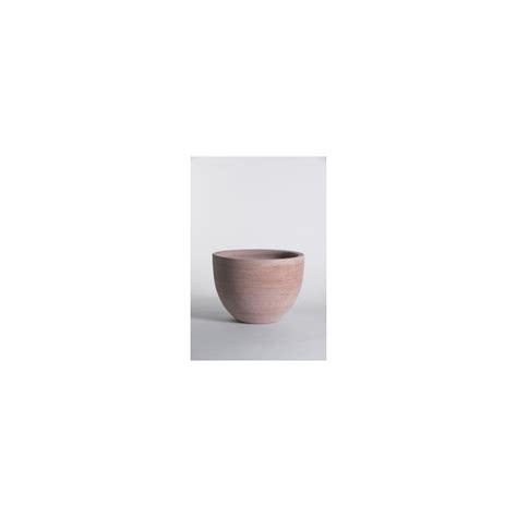 Pot Cuvier bas contemporain en terre claire H 26 x Ø 36 cm