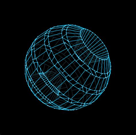 3d Futuristic Sphere Ball Shape Wireframe Model 46914436 Vector Art At