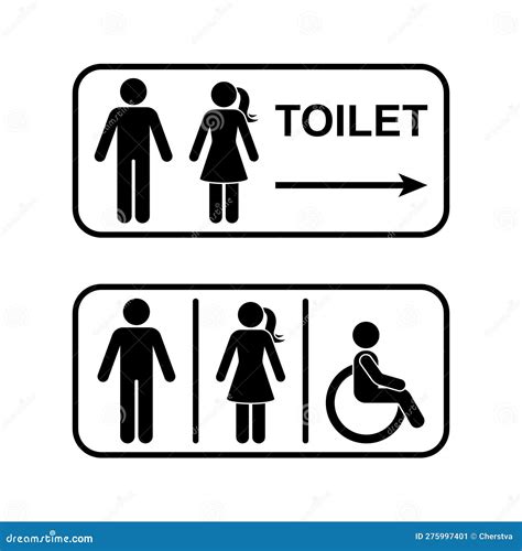 Public Toilet Man Woman People With Disability Arrow Direction