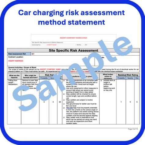 Installation Of A Car Charging Station Risk Assessment Seguro