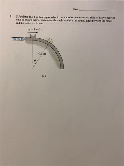 Solved Determine The Angle At Which The Normal Force Between Chegg