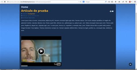 HD FLV PLAYER En Joomla 3 Ciclos Formativos Del IES Valle Del Jerte Plasencia