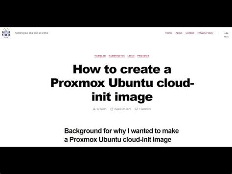 Tutorial How To Create A Proxmox Ubuntu Cloud Init Image YouTube